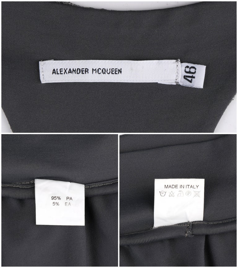 ALEXANDER McQUEEN S/S 1999 "No. 13" Gray Pleated Open Back Chain Strap ...
