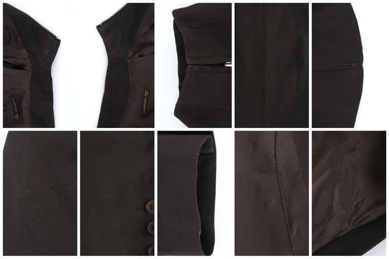 ALEXANDER McQUEEN S/S 2000 "Eye" Brown Zip-Up Mock Neck Wool Silk ...