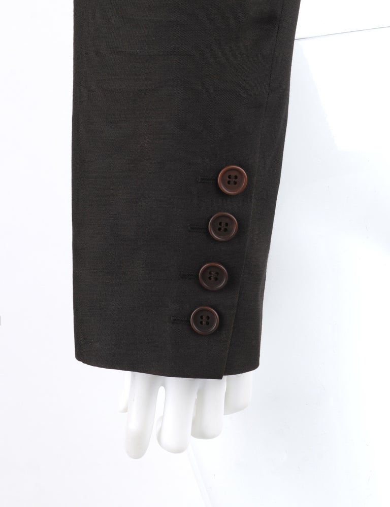 ALEXANDER McQUEEN S/S 2000 "Eye" Brown Zip-Up Mock Neck Wool Silk ...