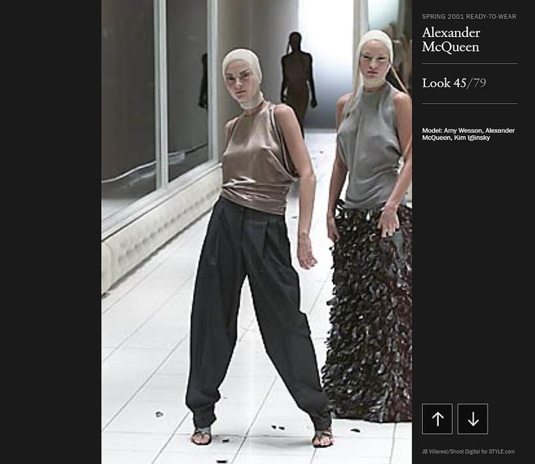 ALEXANDER McQUEEN S/S 2001 "Voss" Pink Paisley Print Silk Halter Top ...