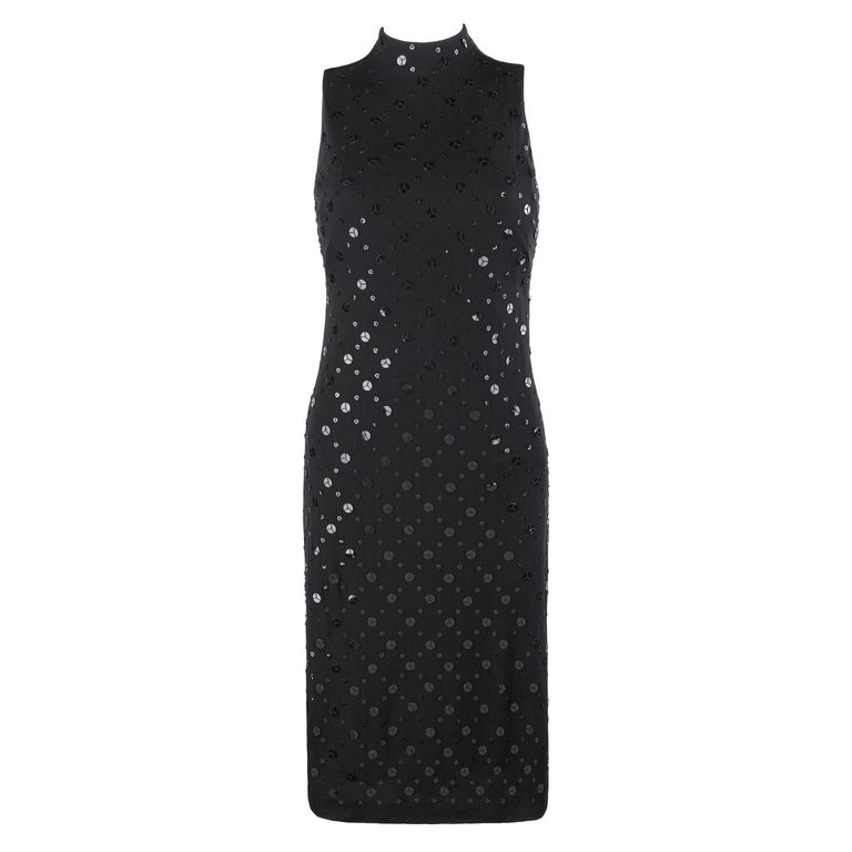 ALEXANDER McQUEEN S/S 2006 "Neptune" Black Sequin Racerback Sheath ...