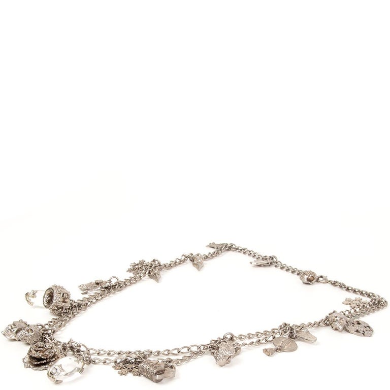 ALEXANDER MCQUEEN silver-plated CHARM Chain Necklace at 1stDibs