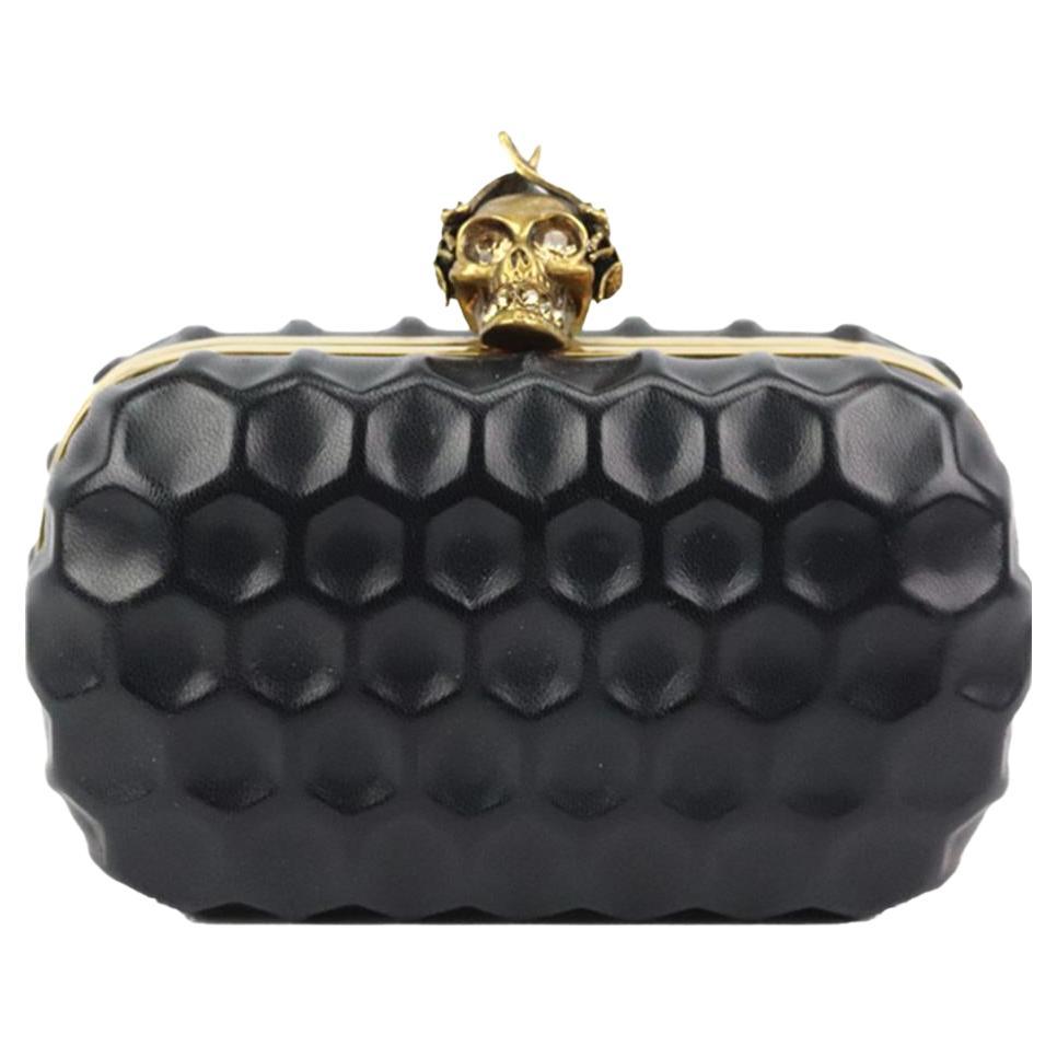 Alexander McQueen Black Leather Sphere Skull Ball Clutch Bag at 1stDibs ...