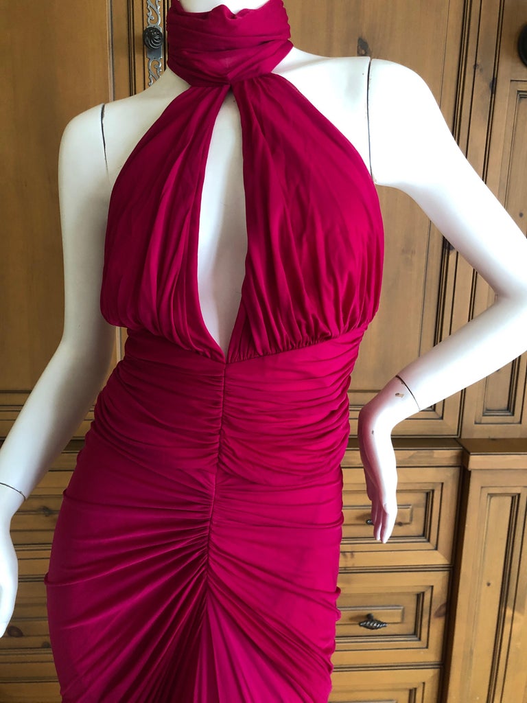 Alexander McQueen Vintage Keyhole Halter Style Evening Dress w Fishtail ...