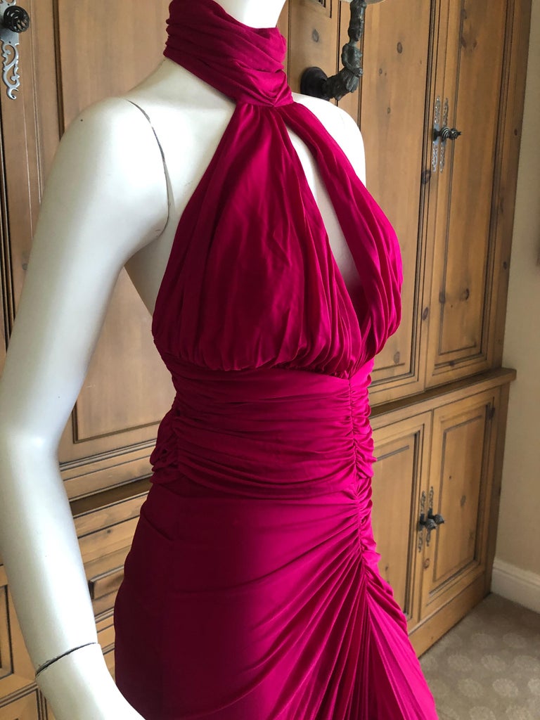 Alexander McQueen Vintage Keyhole Halter Style Evening Dress w Fishtail ...