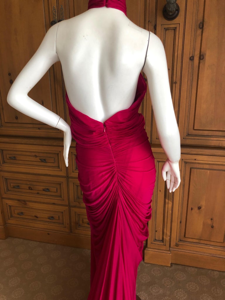 Alexander McQueen Vintage Keyhole Halter Style Evening Dress w Fishtail ...