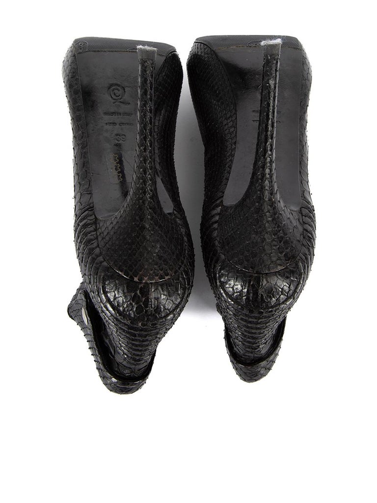 Alexander McQueen Women's Black Python Leather Faithful Ankle Boots For ...