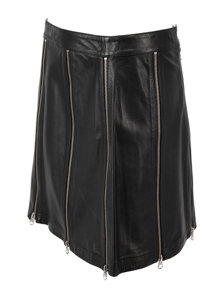 Alexander McQueen Women's MCQ Leather Zipper Detail Mini Skirt For Sale ...