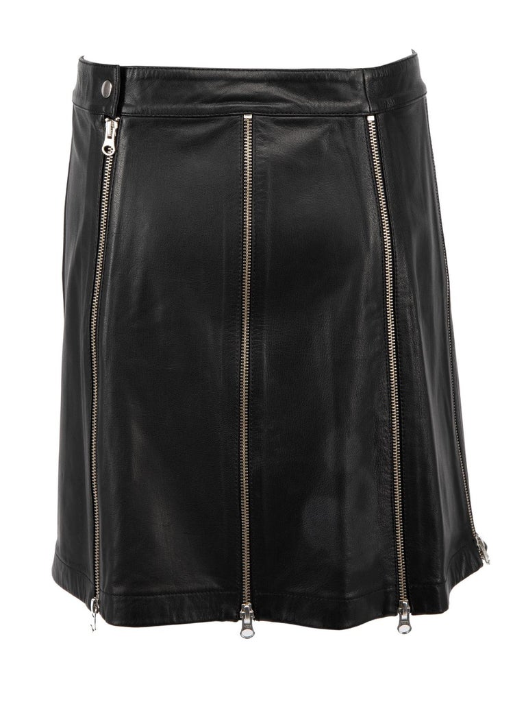 Alexander McQueen Women's MCQ Leather Zipper Detail Mini Skirt For Sale ...