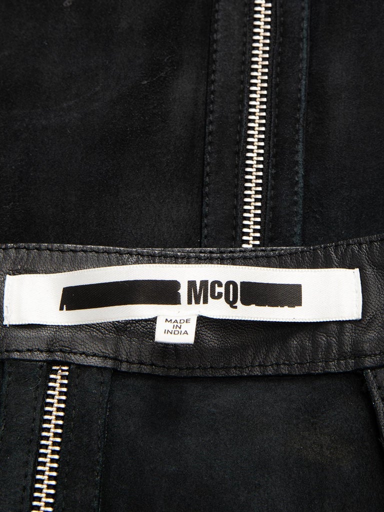 Alexander McQueen Women's MCQ Leather Zipper Detail Mini Skirt For Sale ...