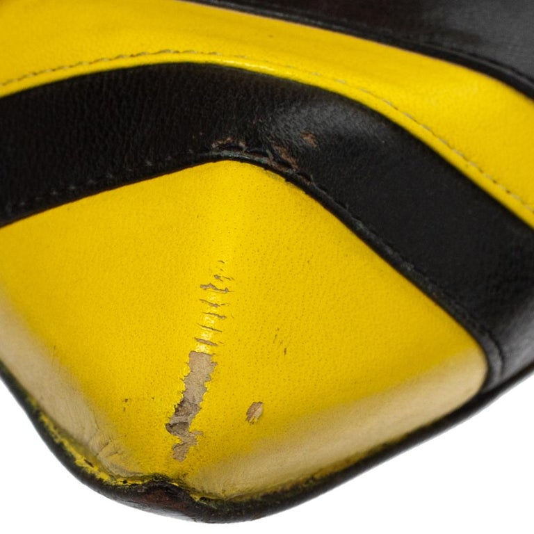 Alexander McQueen Yellow/Black Leather Geometric Bumblebee Pumps Size ...