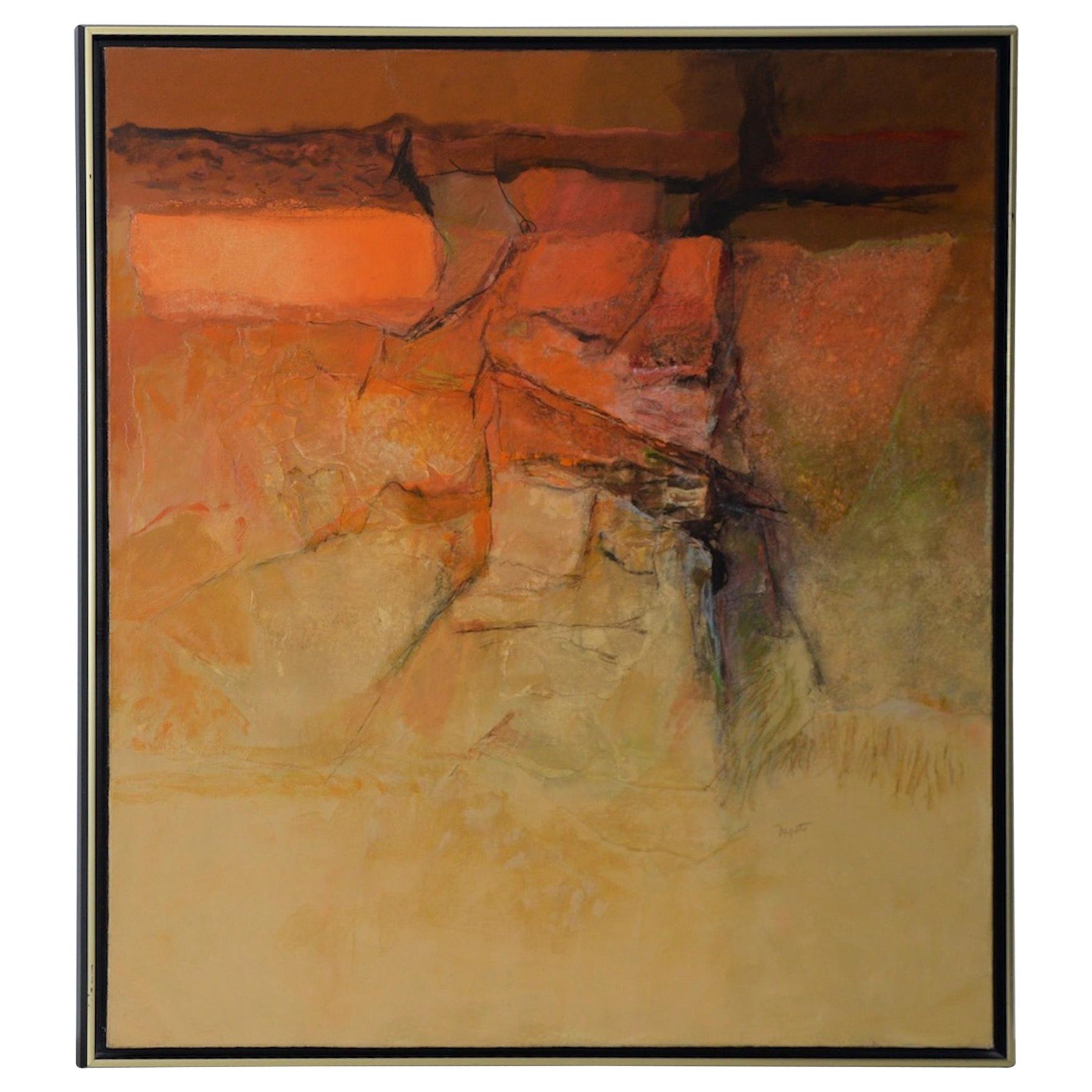 Modernist Landscape Oil by George Ivers, circa 1970s at 1stdibs