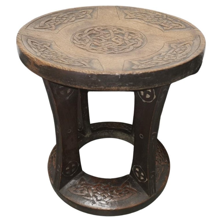 Alexander Ritchie. a Glasgow School Stool with Carved Celtic Decoration ...
