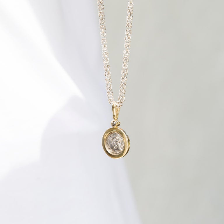Alexander the Great and Zeus Ancient Coin 18 Carat Yellow Gold Pendant ...