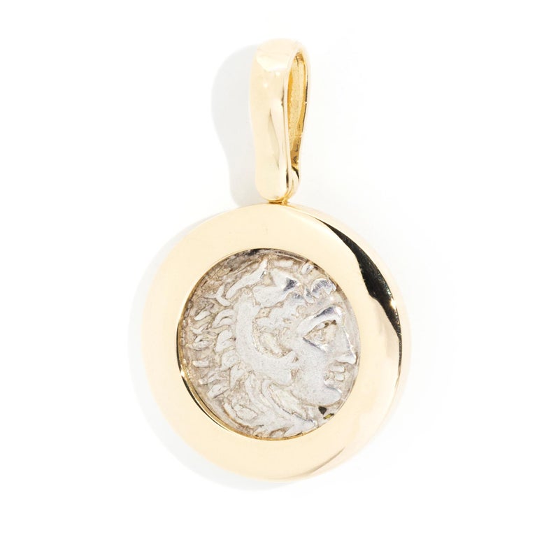 Alexander the Great and Zeus Ancient Coin 18 Carat Yellow Gold Pendant ...