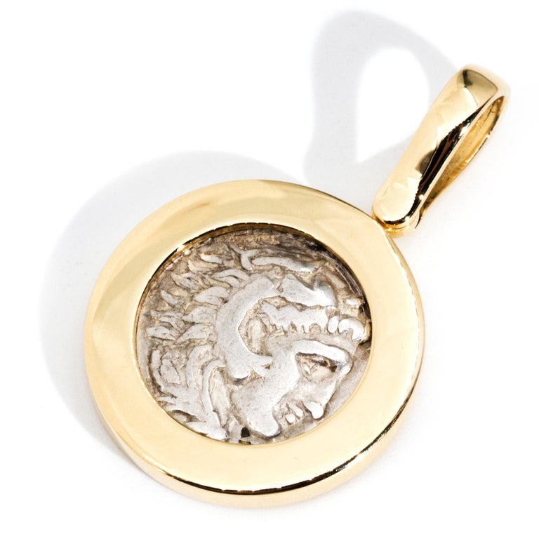 Alexander the Great and Zeus Ancient Coin 18 Carat Yellow Gold Pendant ...