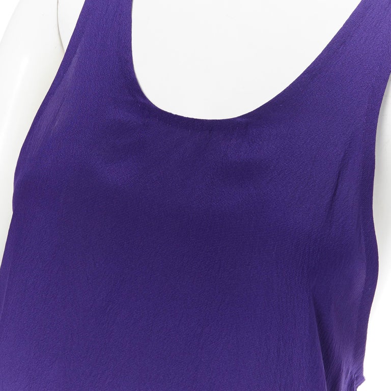 ALEXANDER WANG 100% silk dark blue scoop neck racer back tunic tank top ...