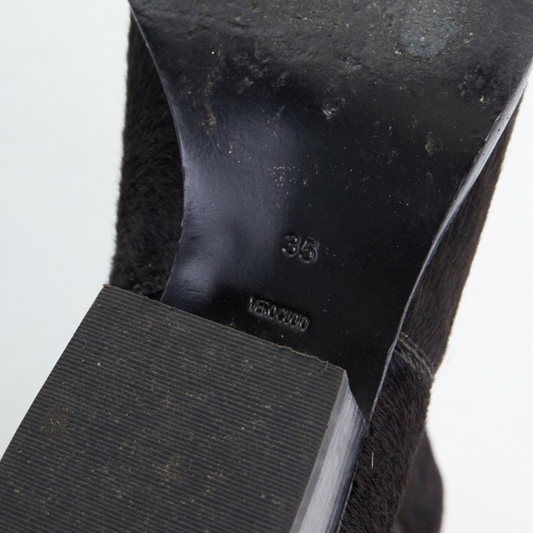 ALEXANDER WANG Anouk black leopard print pony leather cut out heel boot ...