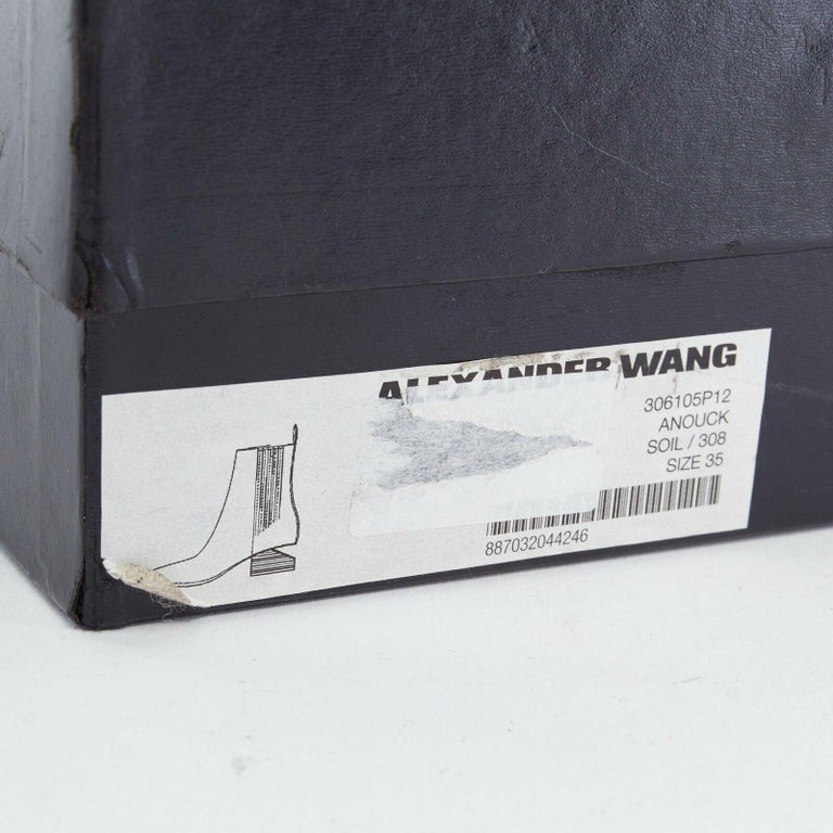 ALEXANDER WANG Anouk black leopard print pony leather cut out heel boot ...