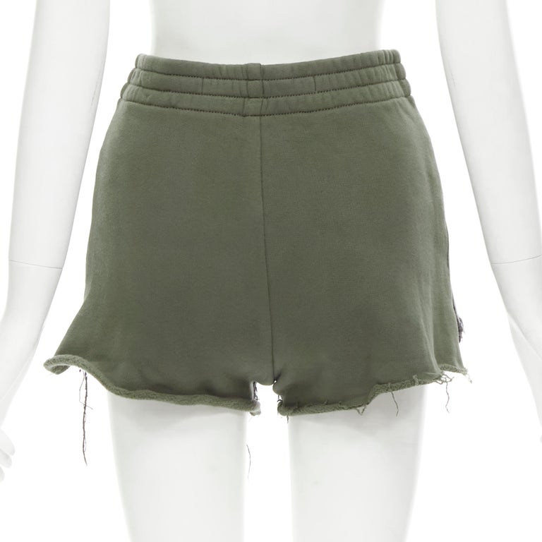 ALEXANDER WANG Bite Clash High Rise black denim green sweats cut off ...