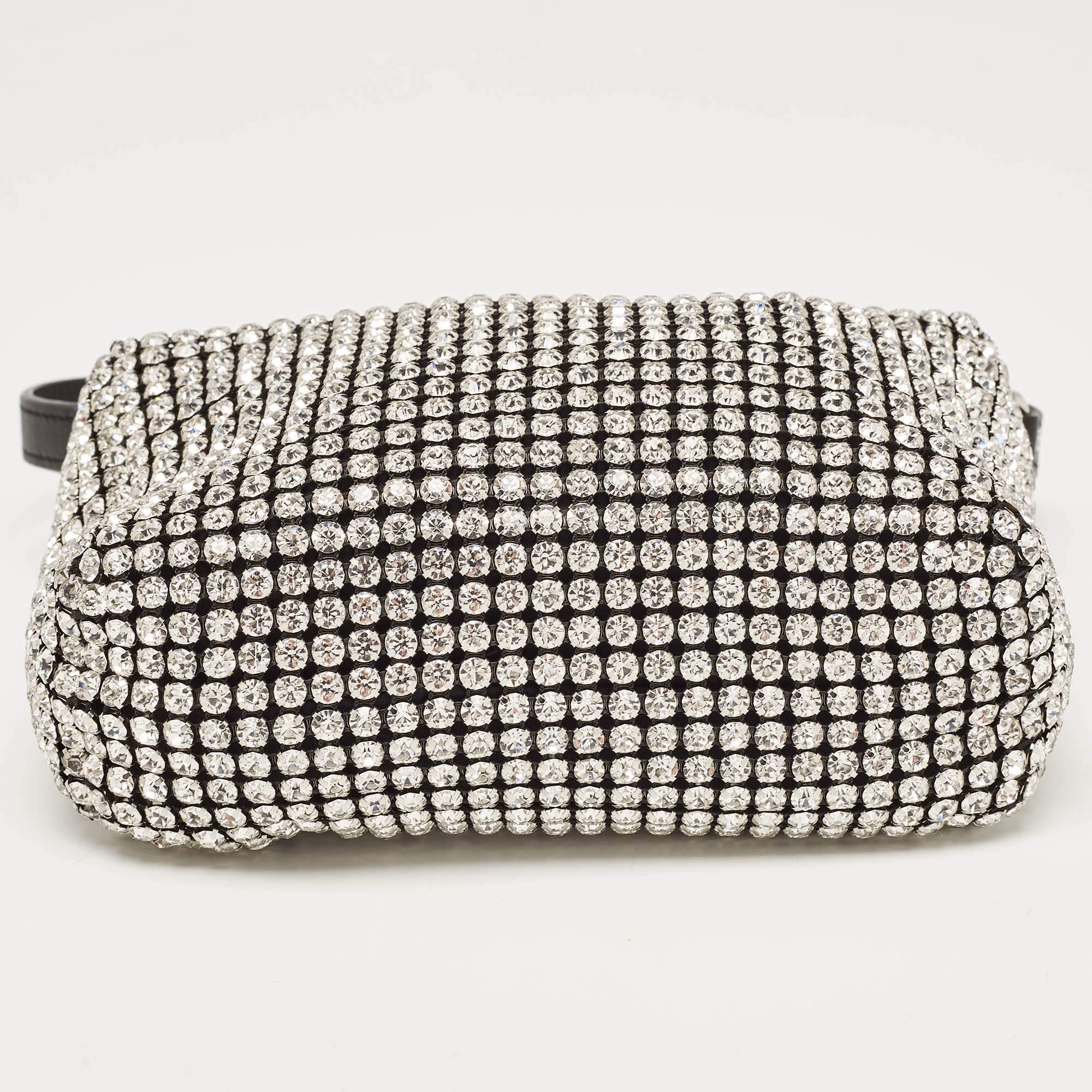 Alexander Wang Black Crystal Embellished Mini Heiress Pouch Bag For ...