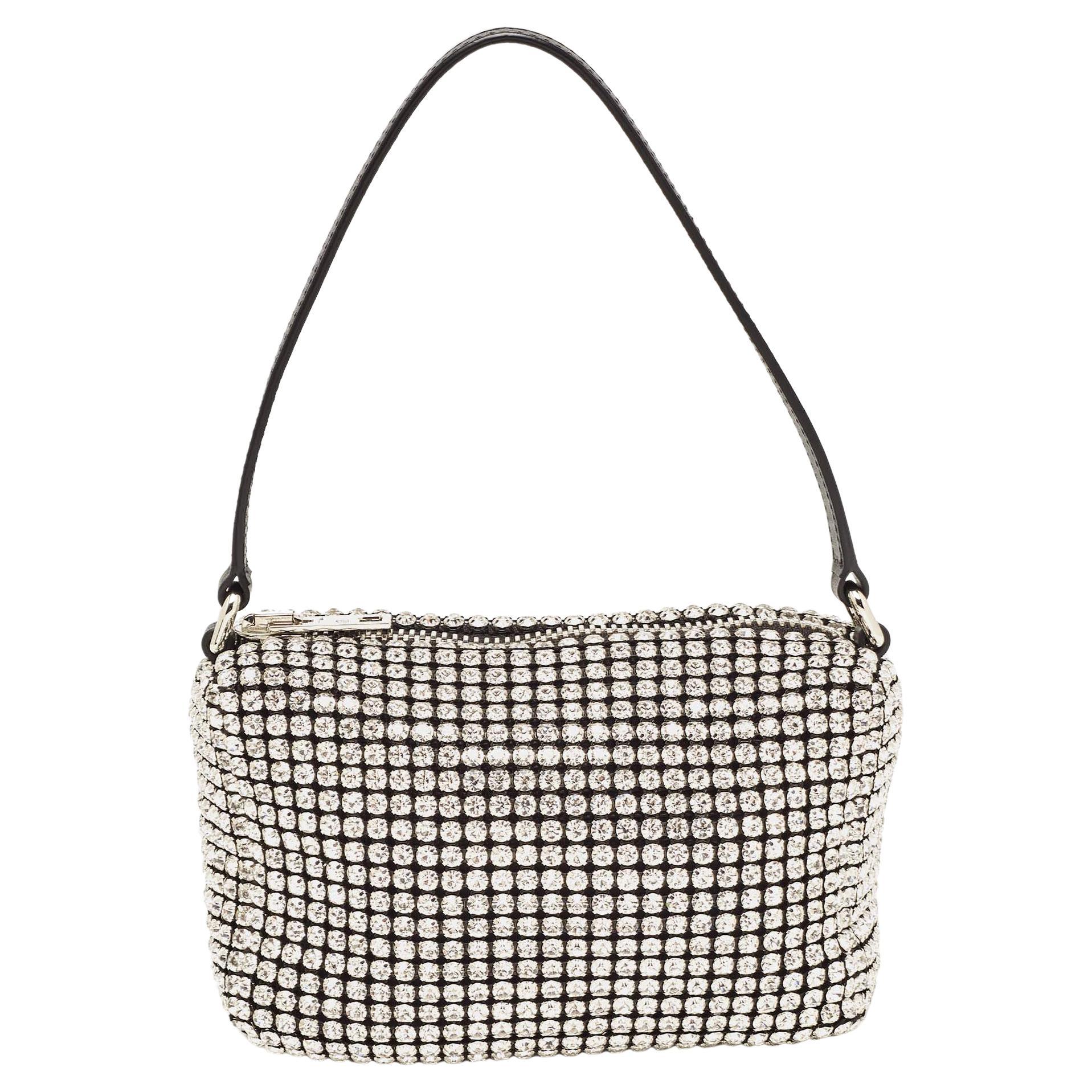 Alexander Wang Black Crystal Embellished Mini Heiress Pouch Bag For ...