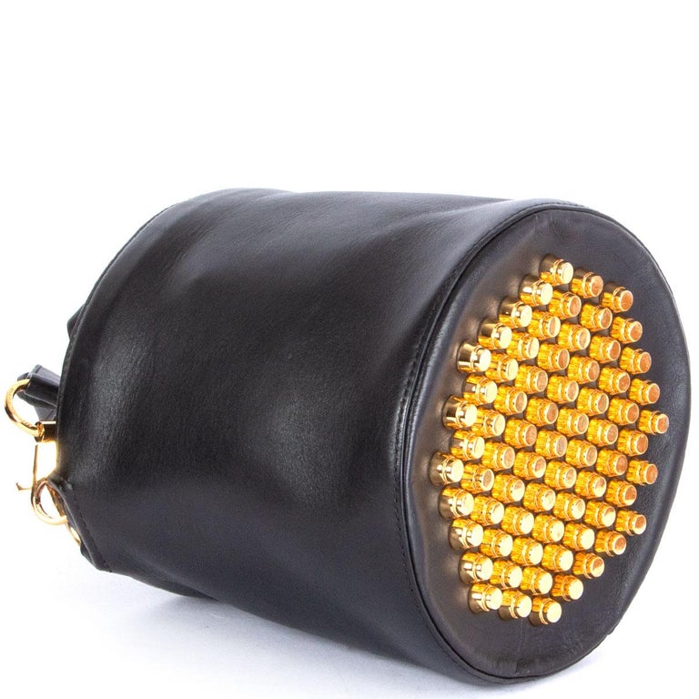 ALEXANDER WANG black leather ALPHA Bucket Bag For Sale at 1stDibs