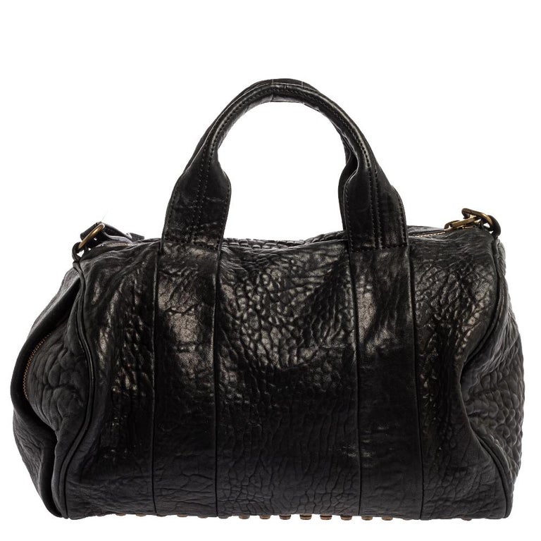Alexander Wang Black Leather Rocco Duffle Bag at 1stDibs