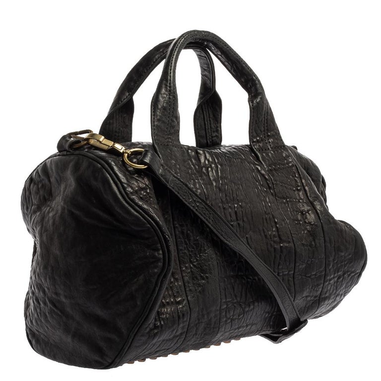 Alexander Wang Black Leather Rocco Duffle Bag at 1stDibs
