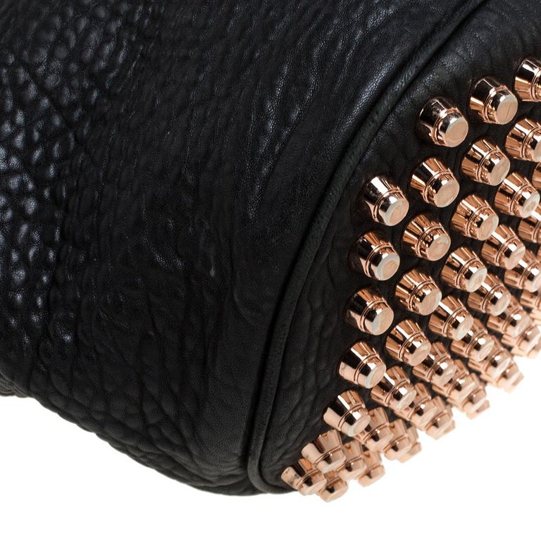 Alexander Wang Black Textured Leather Diego Bucket Bag For Sale at 1stDibs