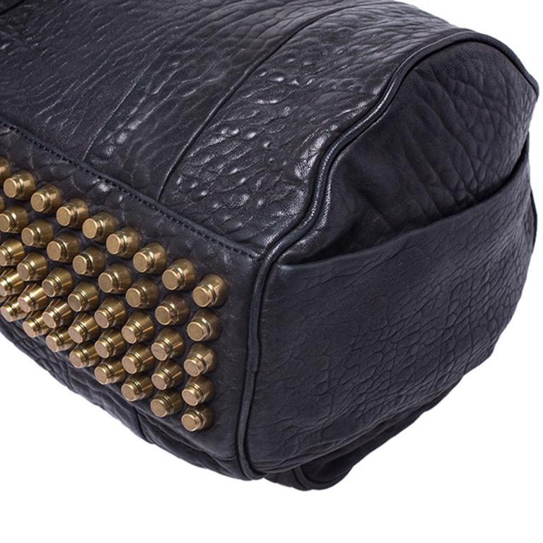 Alexander Wang Black Textured Leather Rocco Duffel Bag For Sale at 1stDibs