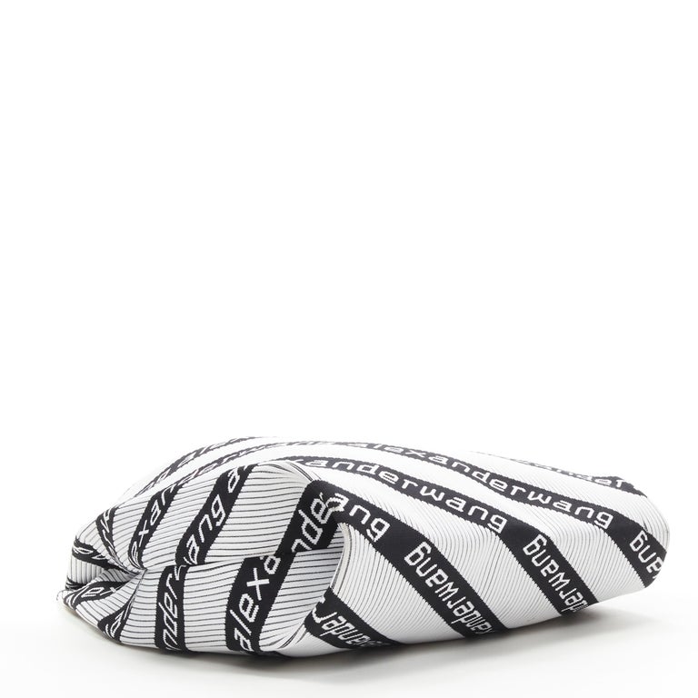 ALEXANDER WANG black white logo intarsia fabric shopper tote bag For ...