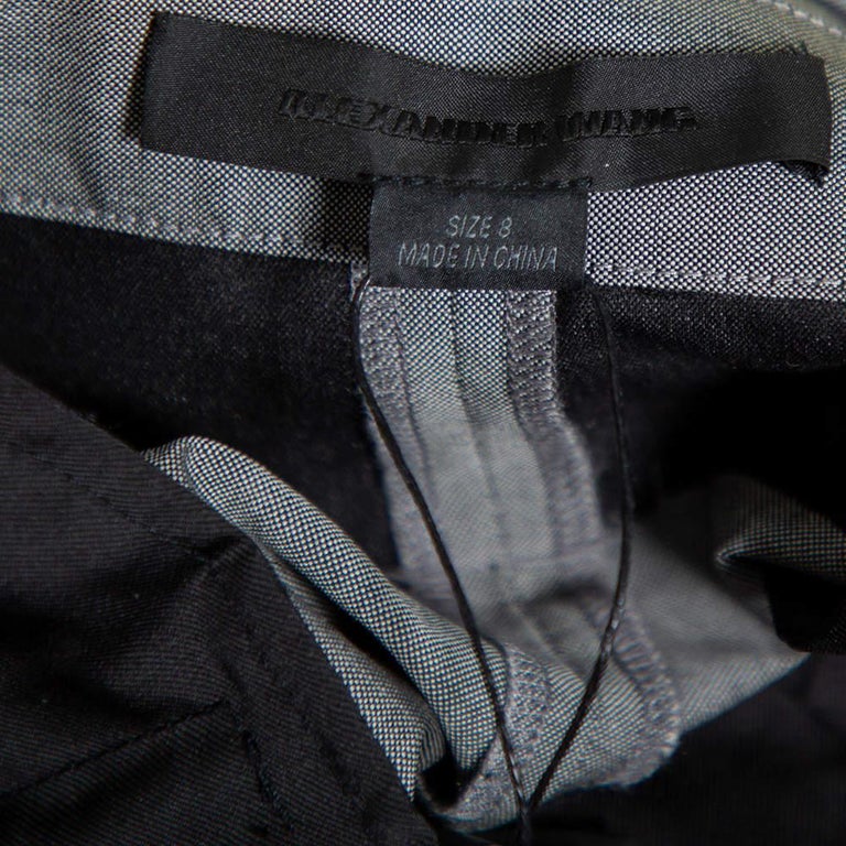 Alexander Wang Grey Wool and Mohair Blend Tie Front Tapered Pants M For ...