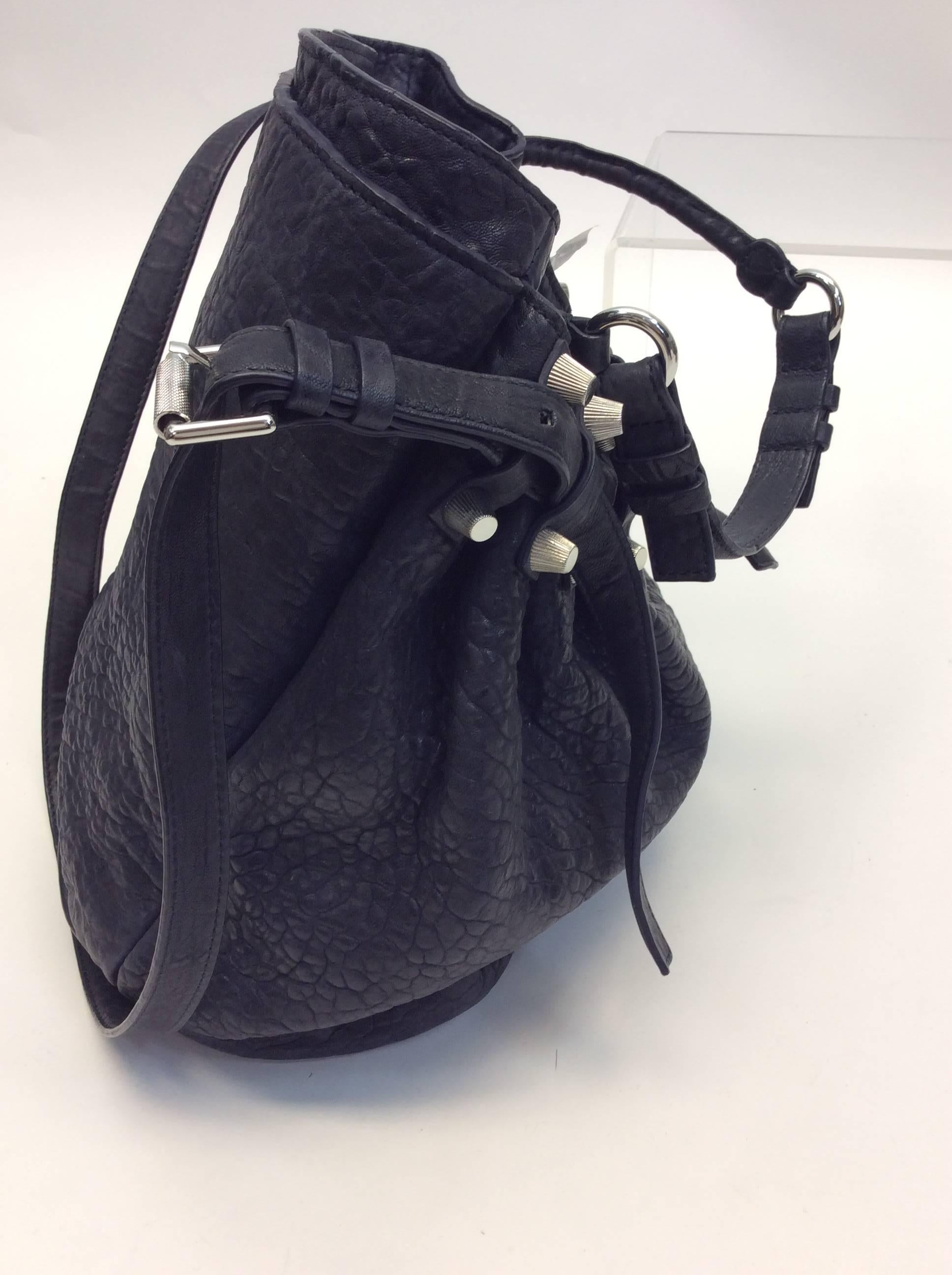 Alexander Wang Navy Studded Leather Bucket Bag For Sale at 1stDibs ...