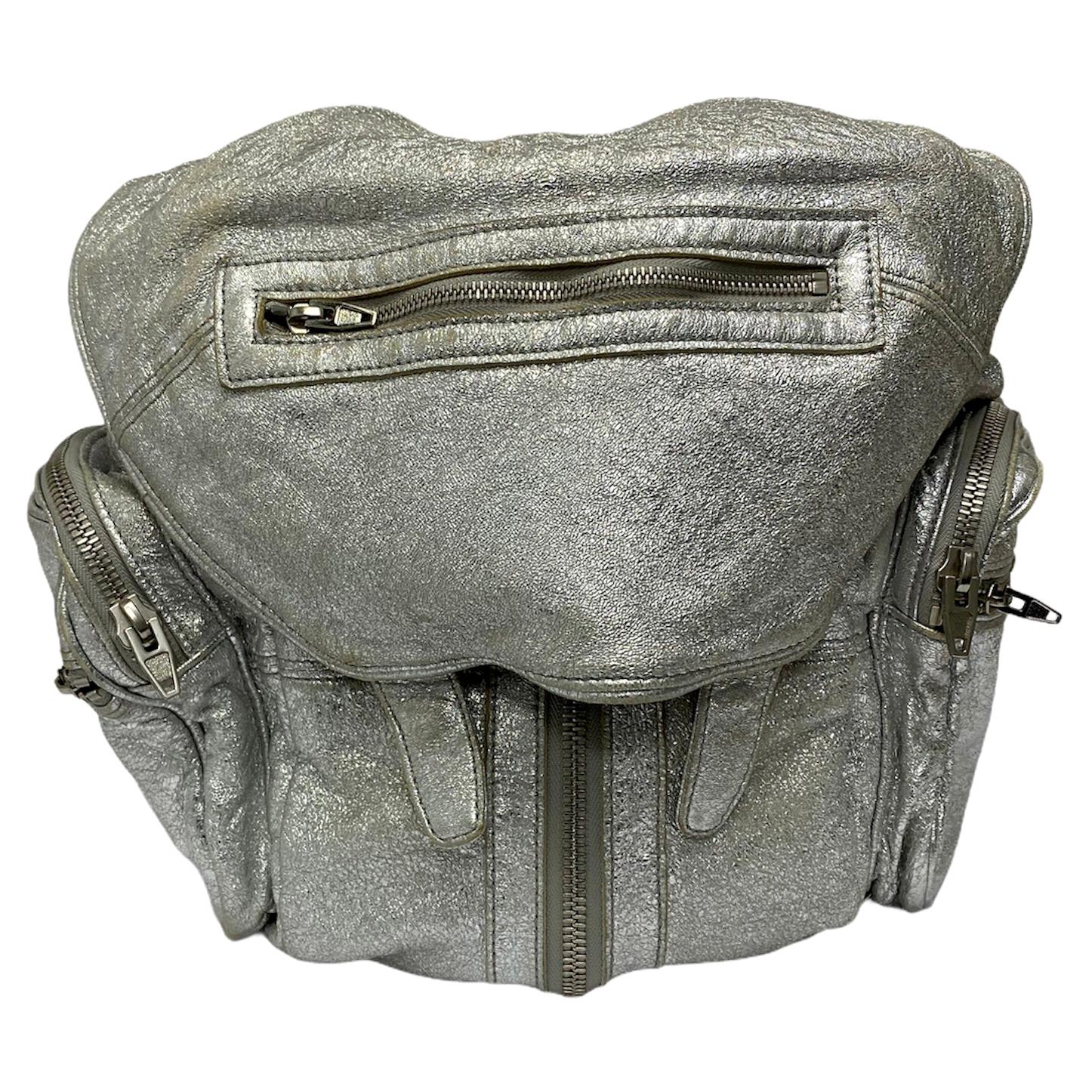Alexander Wang Silver Pebbled Leather Rocco Duffel Bag at 1stDibs