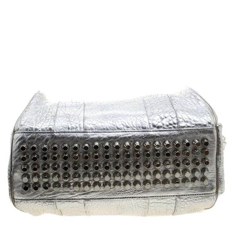 Alexander Wang Silver Pebbled Leather Rocco Duffel Bag For Sale at ...