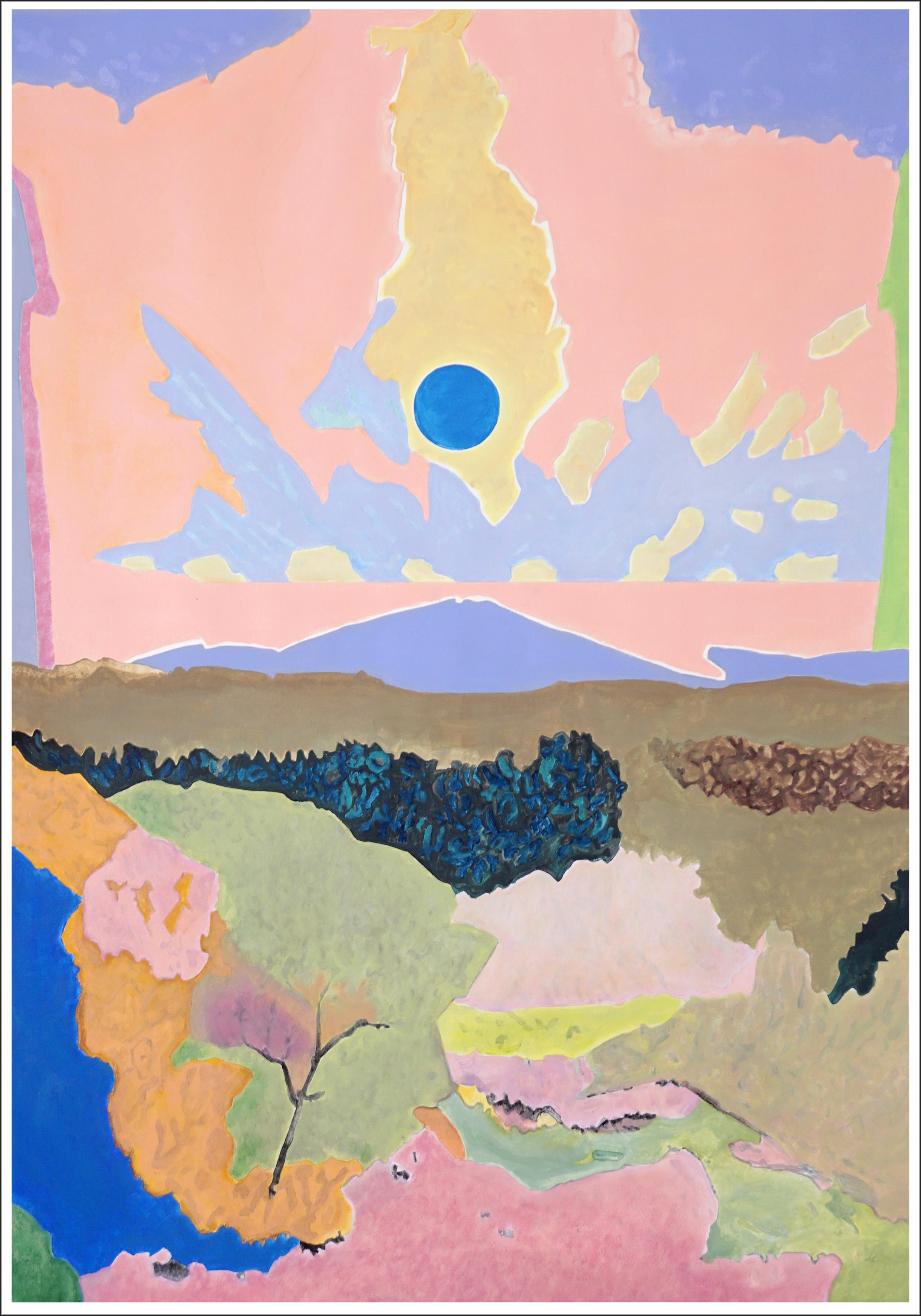 Alexandra Czierpka - Fauvist Sunrise Landscape, Pink Pastel Tones ...