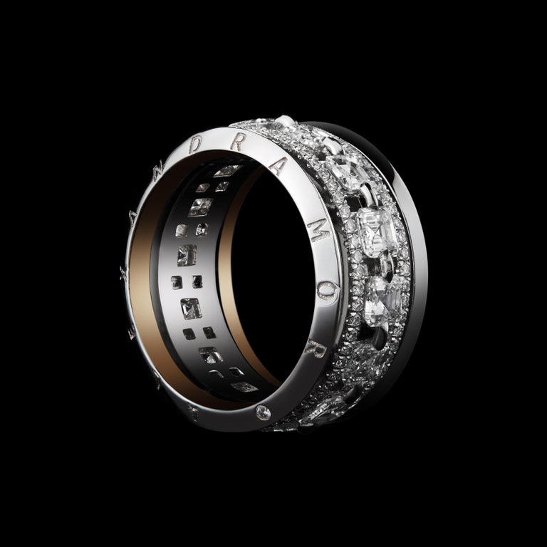 Alexandra Mor Asscher-Cut Diamond Platinum Signature Narrow Eternity ...