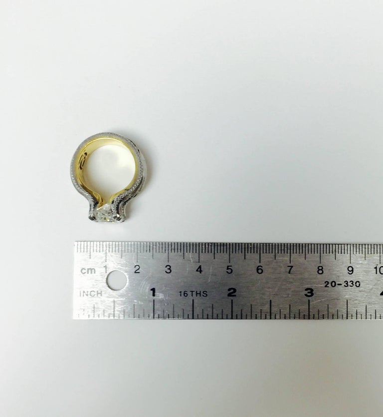 Alexandra Mor Double-Shank Floating Radiant-Cut Diamond Gold Platinum ...