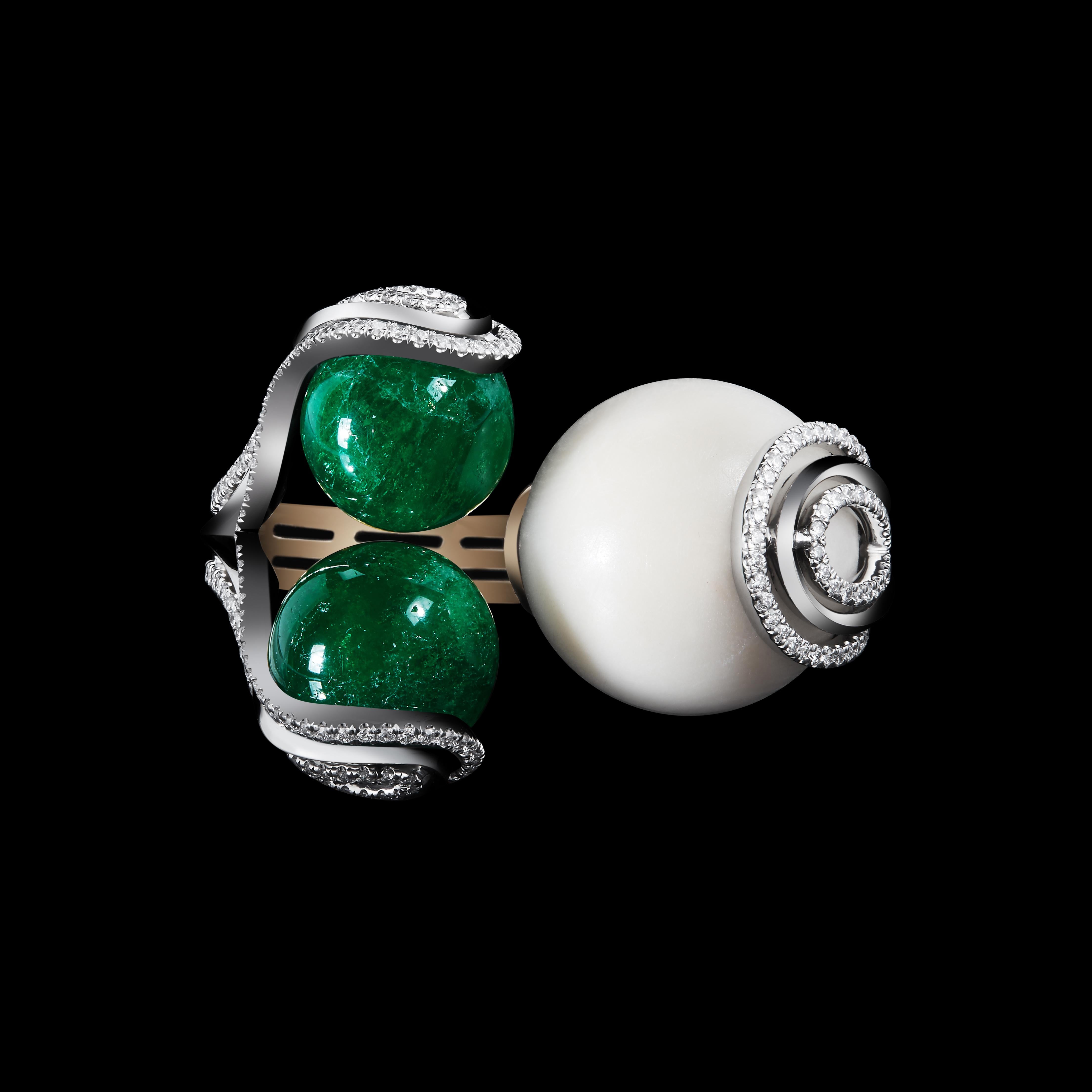 Alexandra Mor Wild Tagua-Seed, Muzo-Mine Emerald Beads and Diamonds ...
