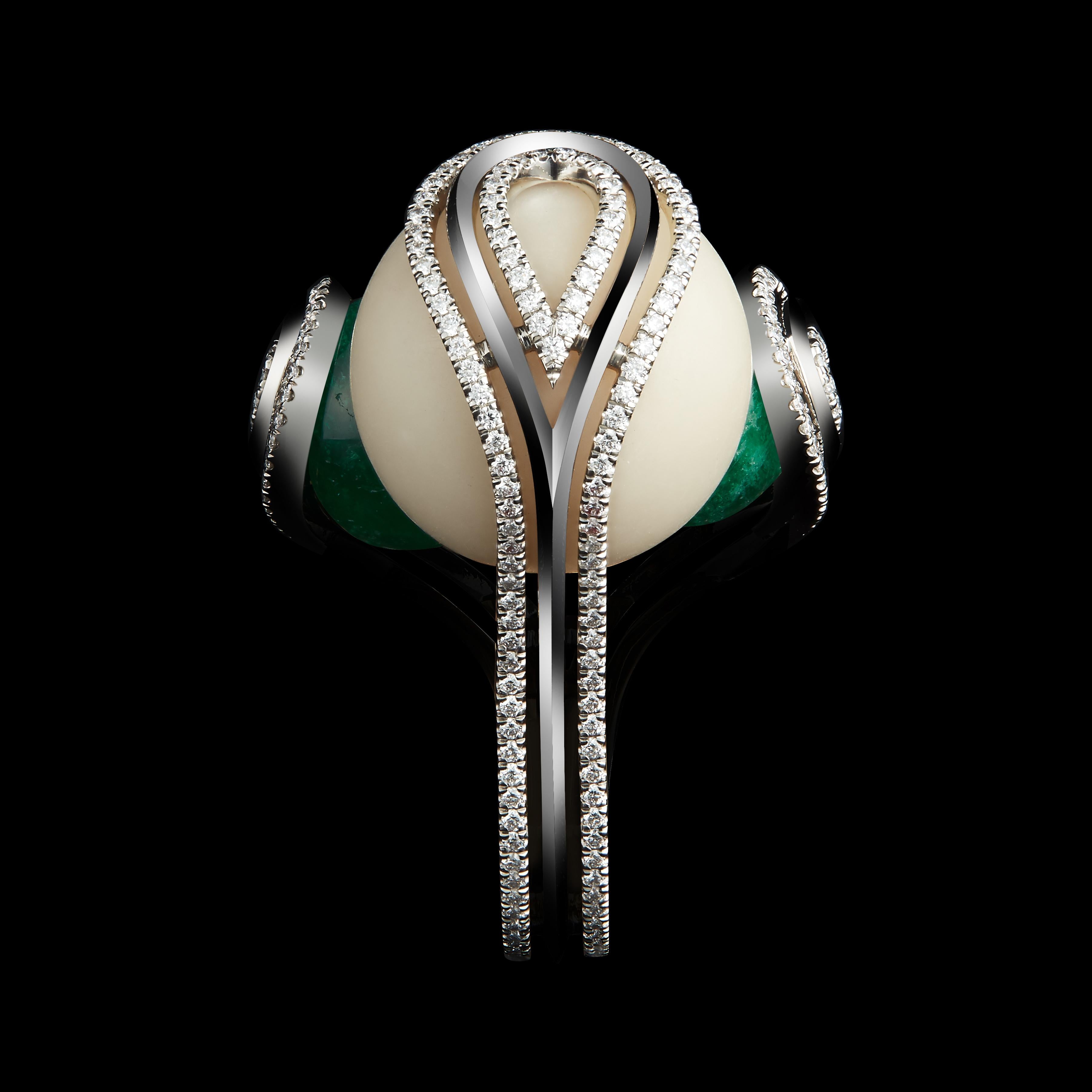 Alexandra Mor Wild Tagua-Seed, Muzo-Mine Emerald Beads and Diamonds ...