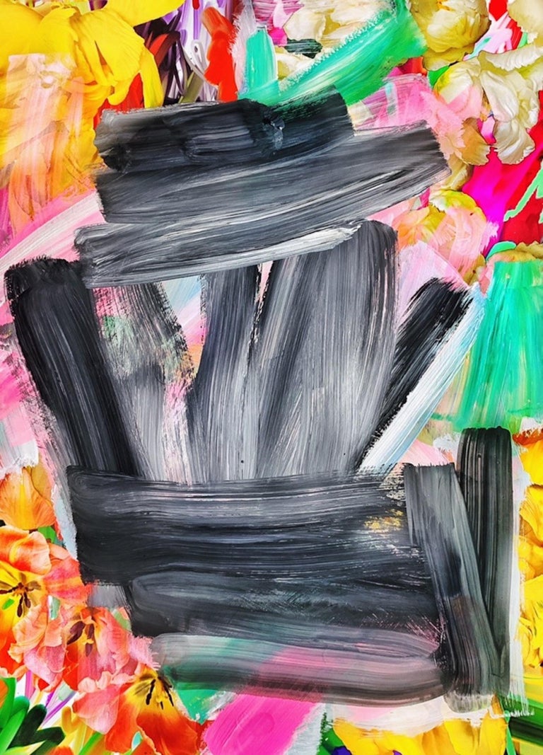 Alexandra Penney - untitled (paint on flowers) For Sale at 1stDibs