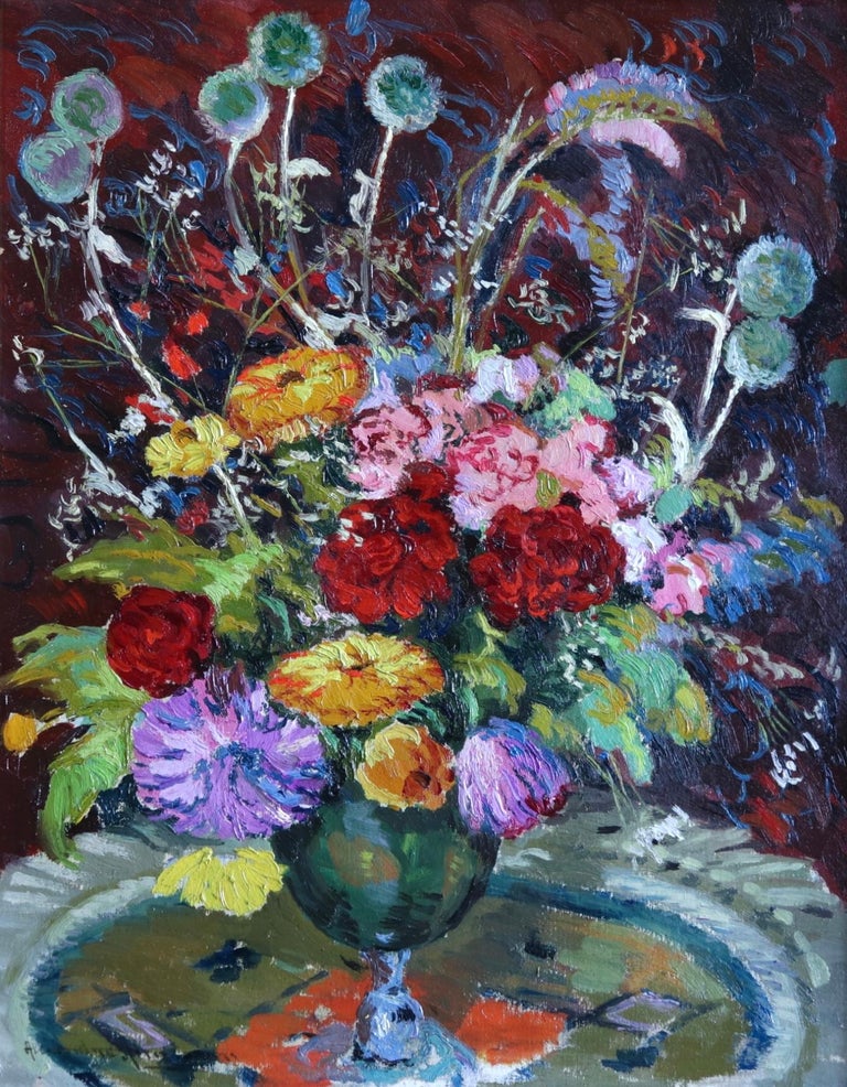 Alexandre Altmann - Fleurs - Post Impressionist Oil, Still Life Vase of ...