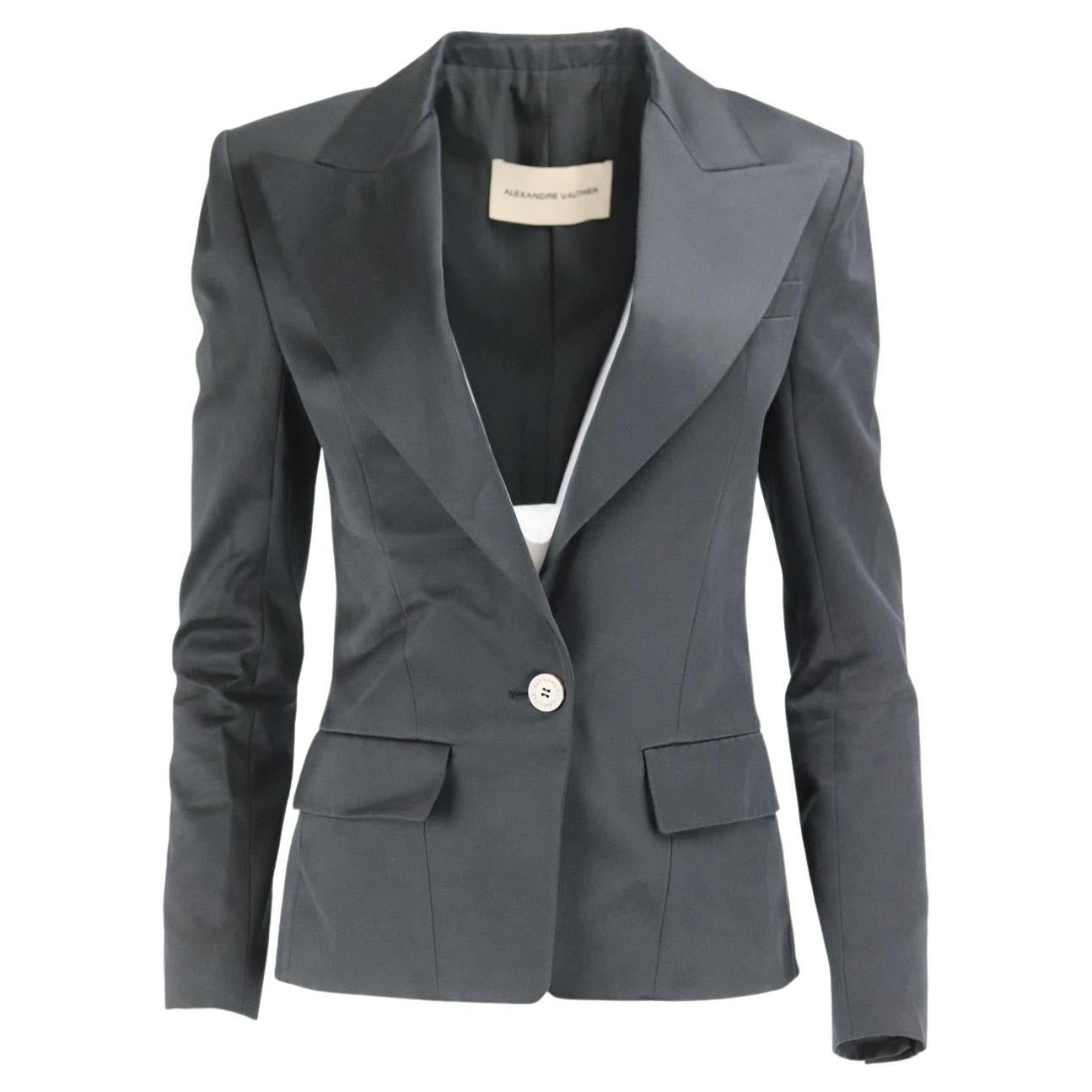 Alexandre Vauthier Double-breasted Leather Blazer FR 42 For Sale at 1stDibs
