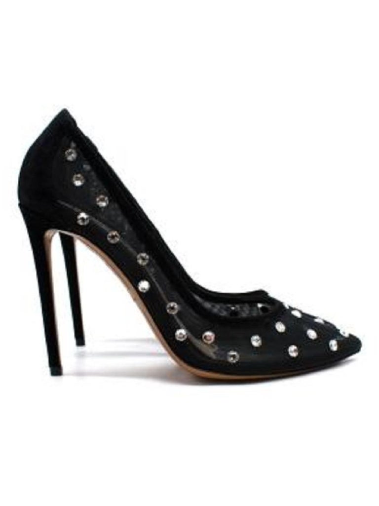 Alexandre Vauthier Crystal Embellished Mesh Pumps For Sale at 1stDibs