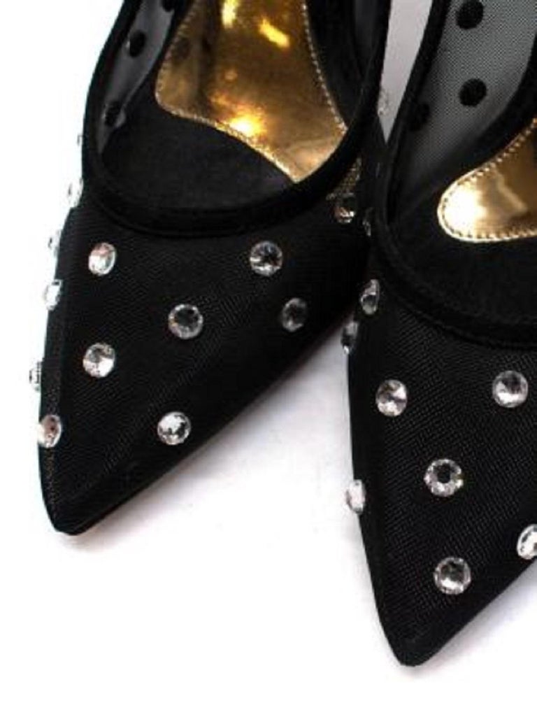 Alexandre Vauthier Crystal Embellished Mesh Pumps For Sale at 1stDibs