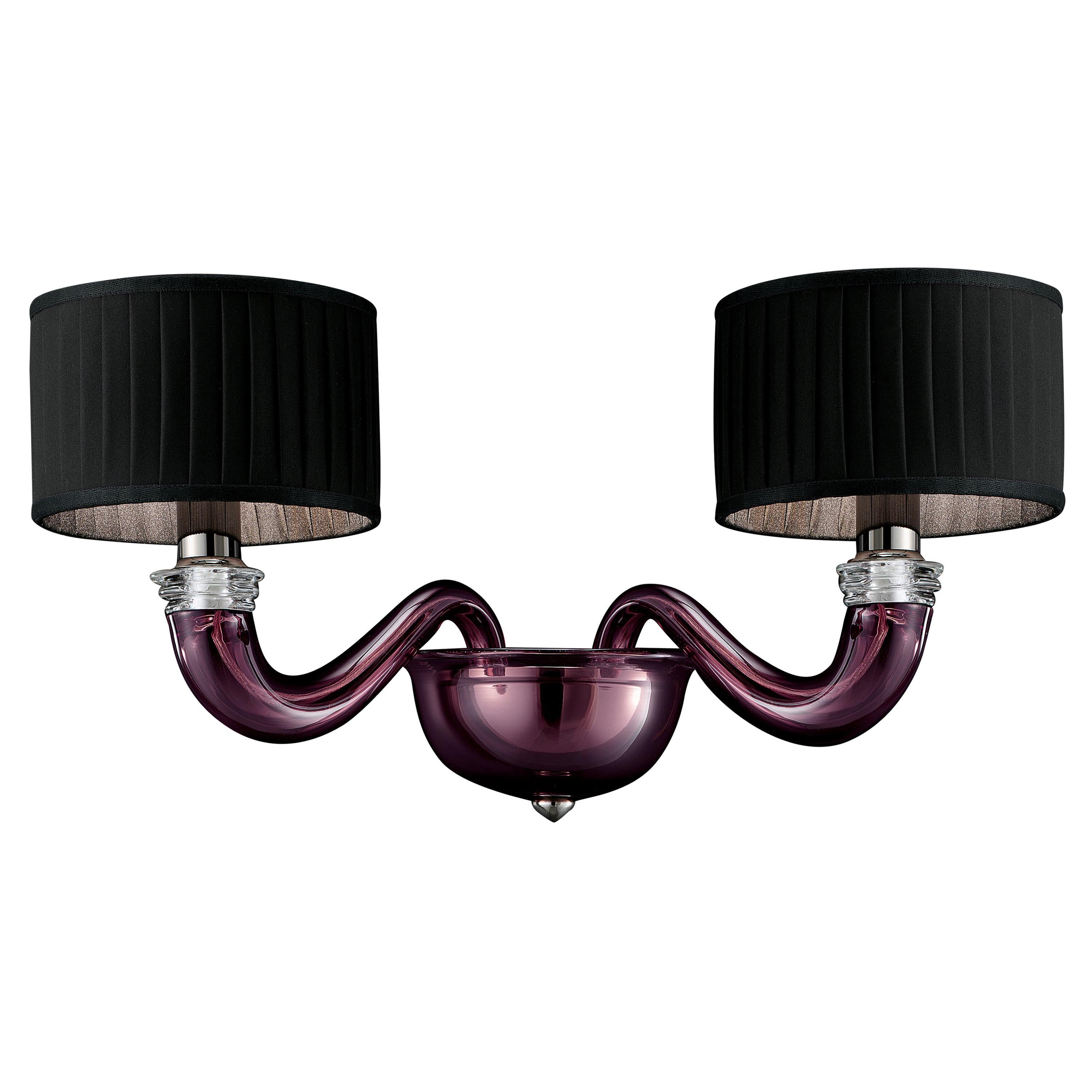 HOLLY HUNT Black Cat Wall Sconce in Anodized Aluminum Frame and Glass ...