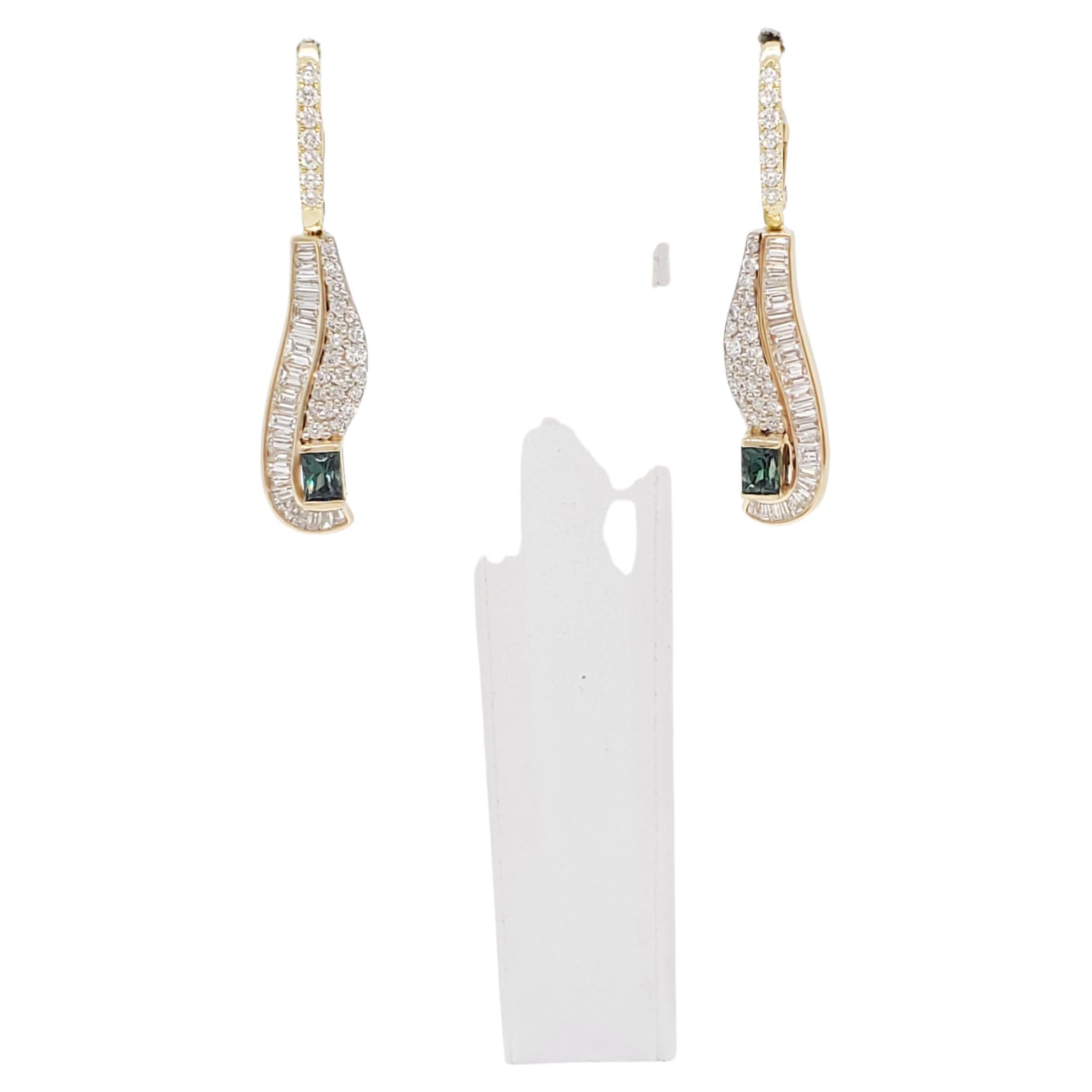 Estate Onyx, Ruby, and Diamond Clip On Dangle Earrings in 18k Yellow ...