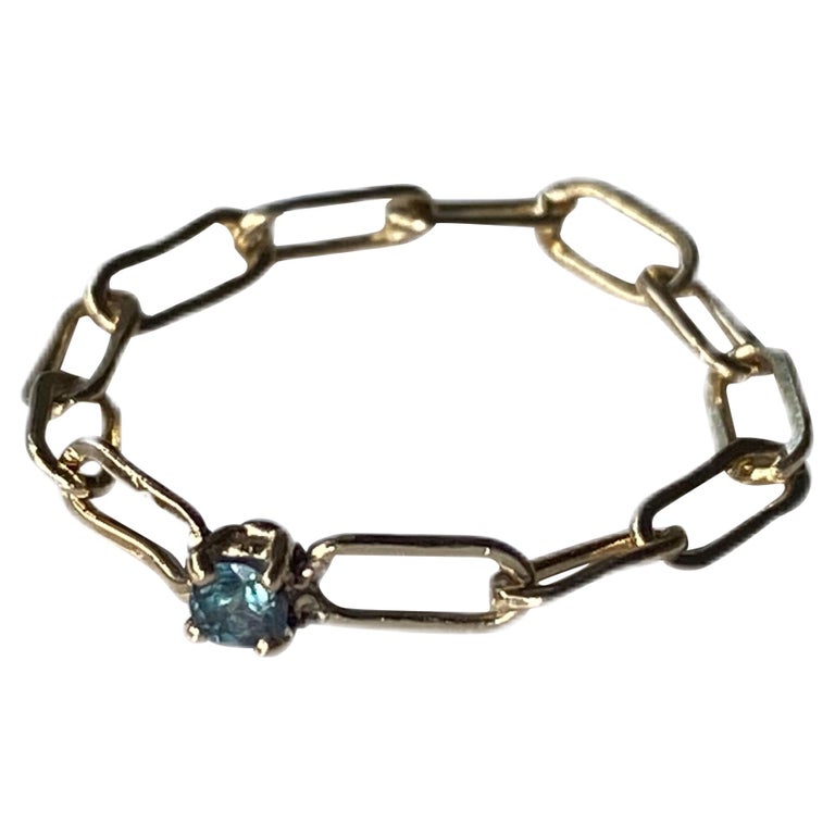 Alexandrite Chain Ring 14K Gold J Dauphin For Sale at 1stDibs