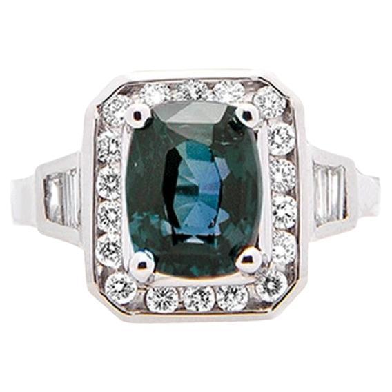 Antique Russian Alexandrite Diamond Gold Art Nouveau Flower Ring at ...